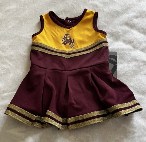 NEW ASU INFANT DRESS GOLD/MAROON SIZE 3-6 MONTHS ARIZONA STATE SUN ...