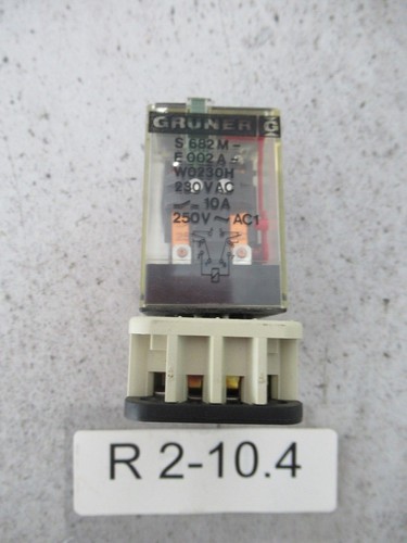 Gruner W0230H Relay 10A 230VAC with Base ZKR088 | eBay