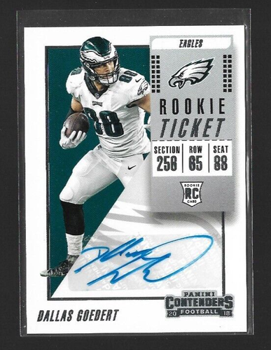 2018 Panini Contenders Dallas Goedert Rookie Ticket Autograph AUTO ...