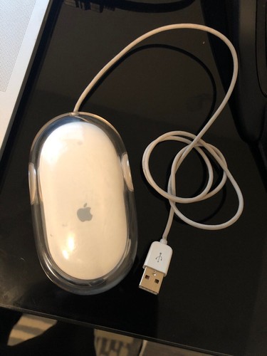VINTAGE GENUINE Apple Mouse WHITE/ CLEAR M5769 USB Optical USB | eBay