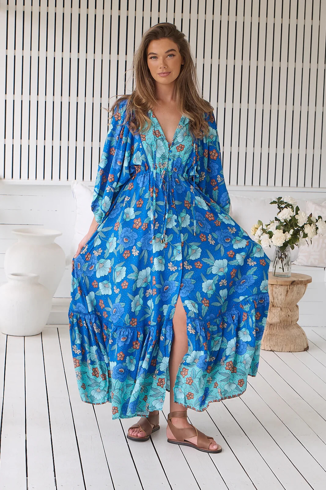 New Women's Catalonia Maxi Dress Love in Mist Print Jaase Boho Kenzie ...