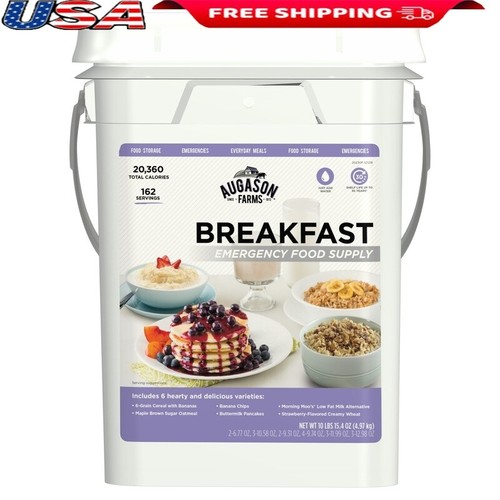Emergency Breakfast Supply 160 Servings 6 Varieties Easy Prep Long ...