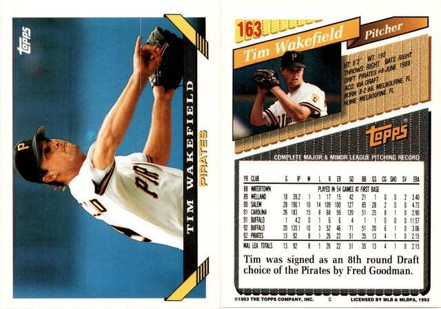1993 Topps - #163 Tim Wakefield for sale online | eBay