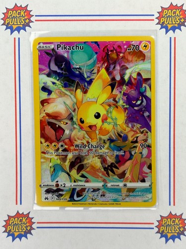Pikachu Secret Rare Crown Zenith Full Art 160/159 Pack Fresh Pokémon ...