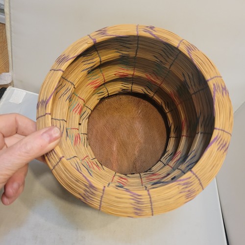 Unusual Native American Basket Seminole Handmade Sweet Grass Palmetto ...