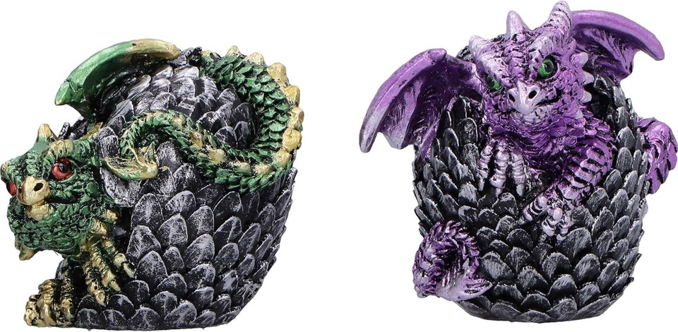 Nemesis Now Eggling Hoard 5cm, Resin, Silver, Dragon Figure, Silver ...