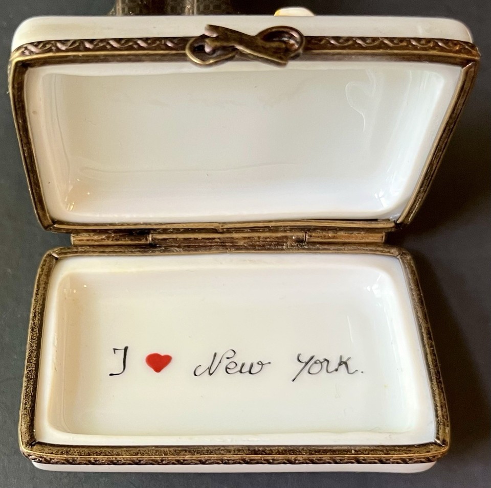 Vtg Limoges Pill Trinket Box Empire State Building NY France Peint Main ...