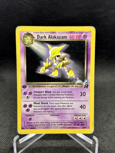 Pokémon TCG Dark Alakazam 18/82 1st Edition Non Holo Heavily Played ...
