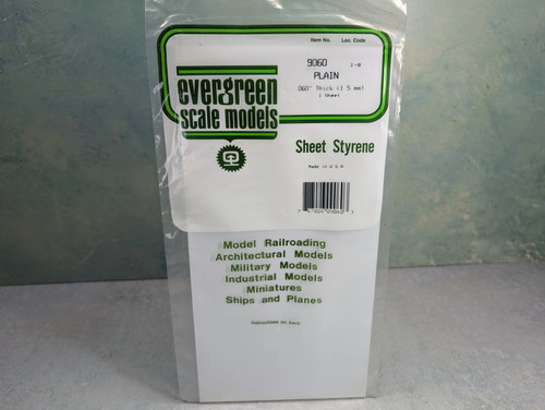 Evergreen 9060 MULTI Scale Sheet Styrene Plain White 060" Thick (1 ...