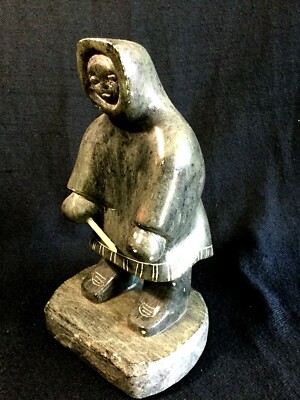 Eskimo Hunter By DIMU (DIETRICH MUCKENHEIM)_ INUIT STYLE CARVED STONE ...