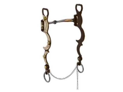 Formay brn western engraved moon 7" cheeks 176834 bit,5" snaffle mo ...