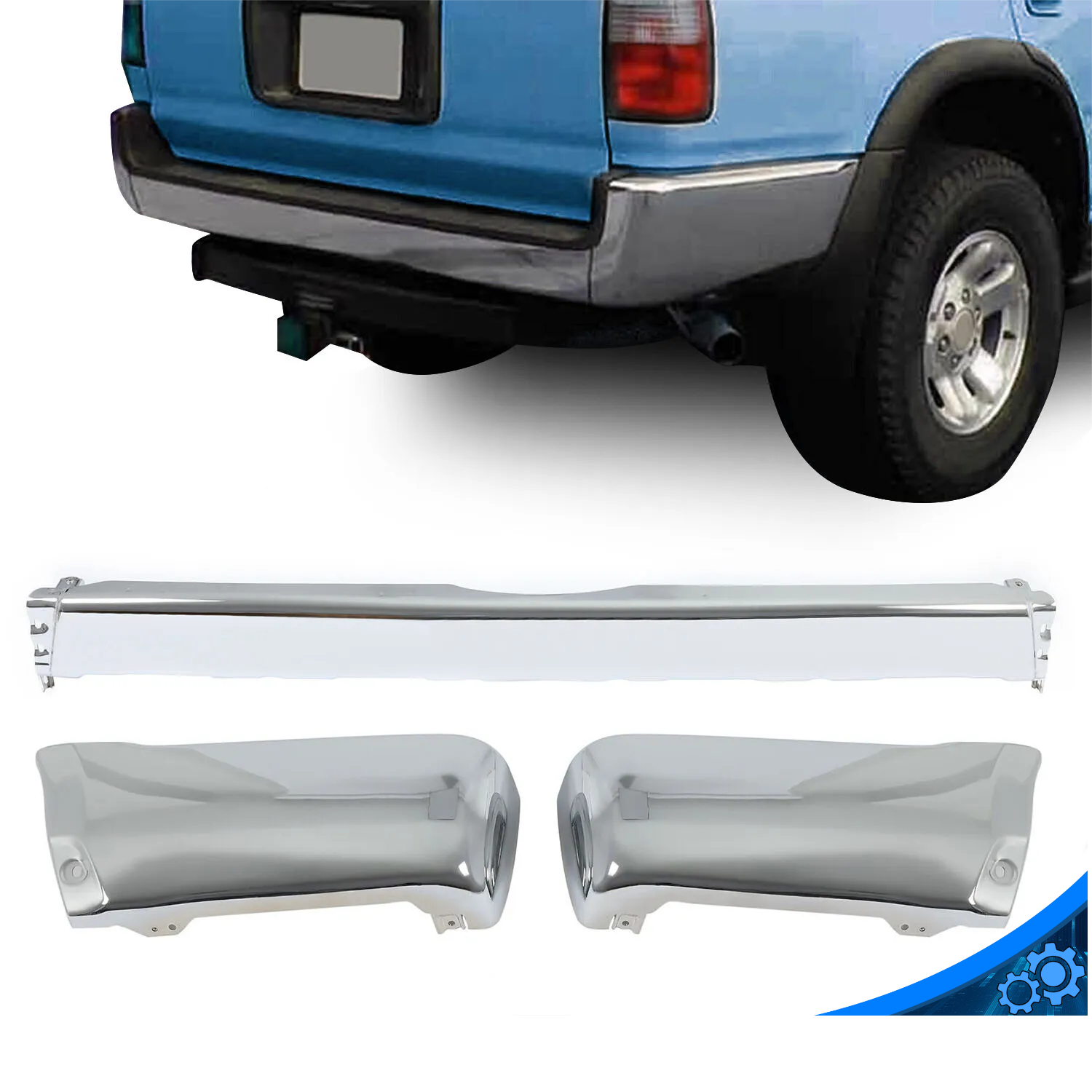 Step Bumper For Toyota 4Runner 1996-2002 Rear Chrome Steel with Bumper ...