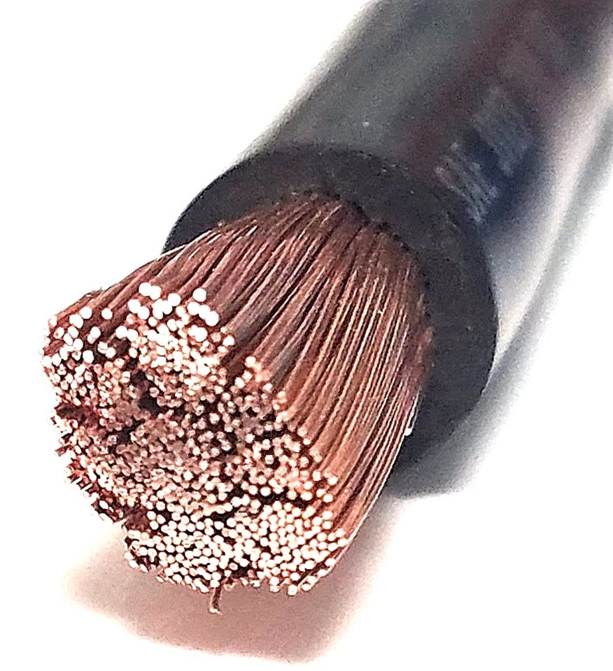 2 AWG GAUGE SGT BARE COPPER BATTERY CABLE FLEXIBLE WIRE PER FOOT BLACK ...