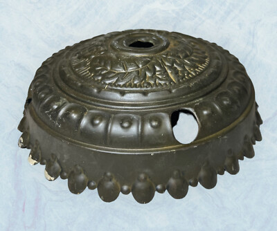 Antique Embossed Brass Hanging Kerosene or Oil Lamp Motor Cover ...