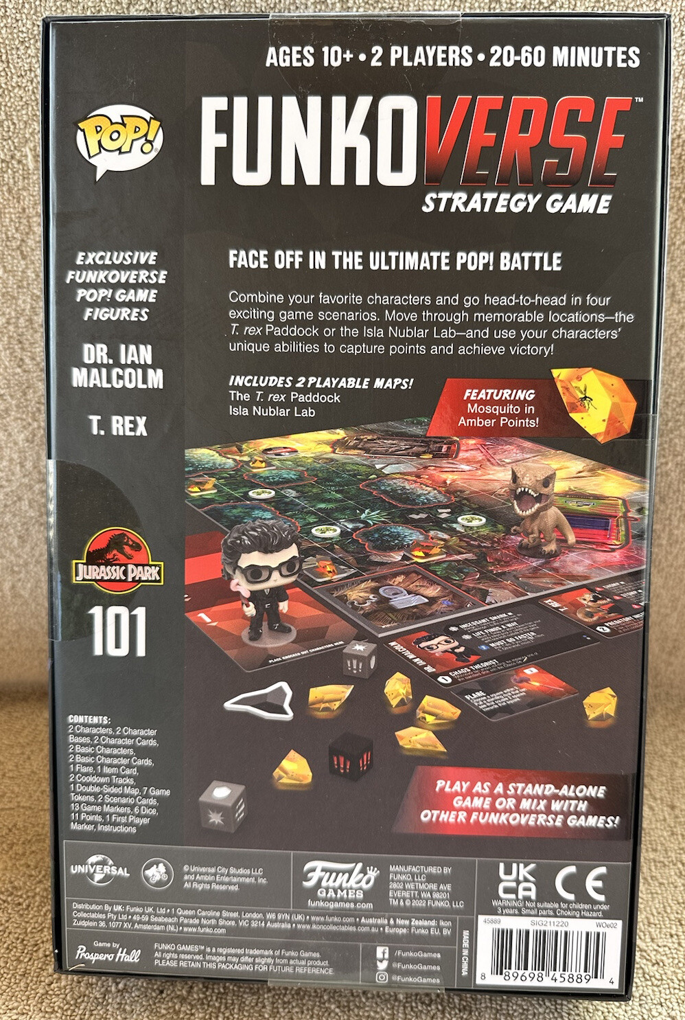 Pop! Funko Verse Strategy Game JURASSIC PARK New Dinosaur T-Rex Dr Ian ...