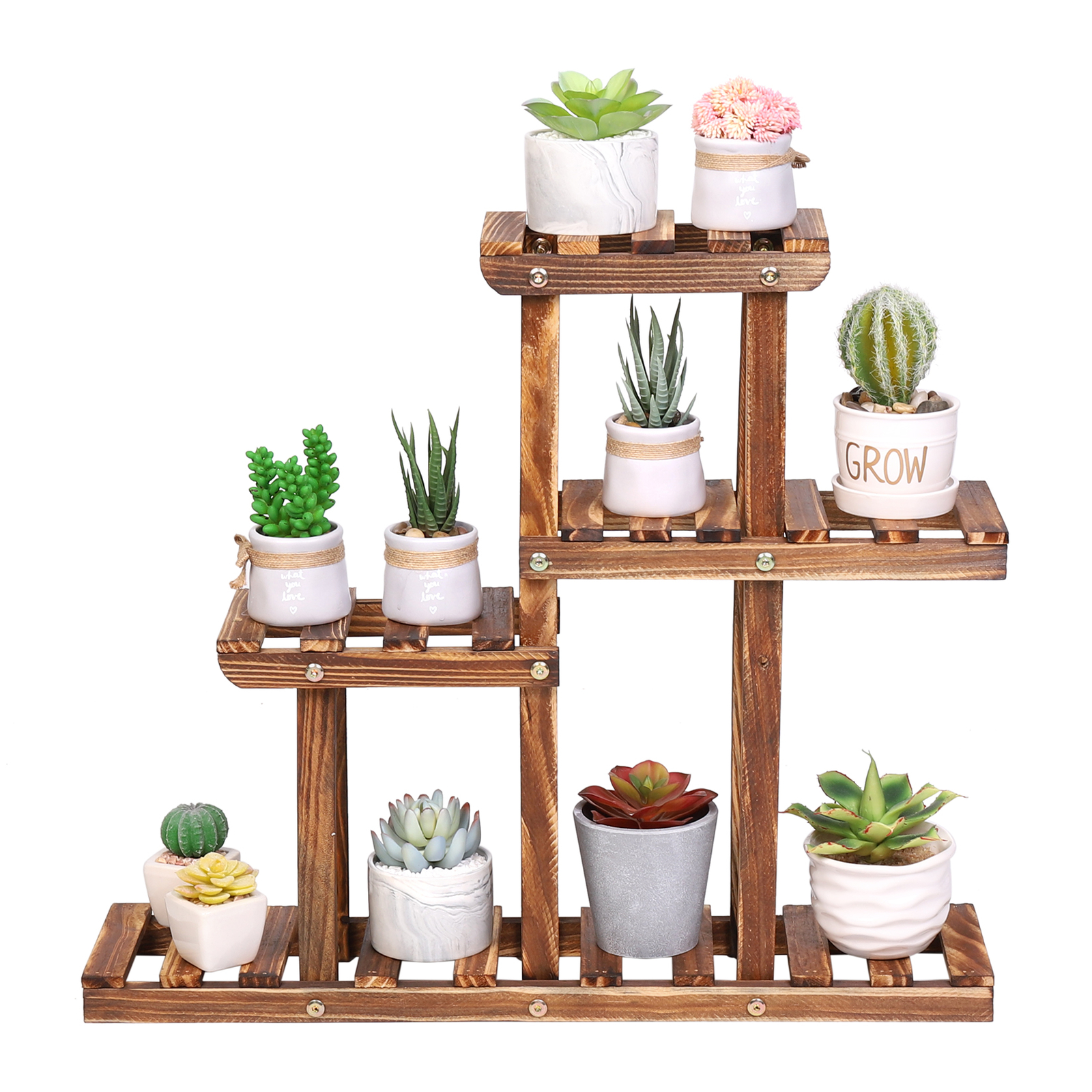 Wooden Plant Stand Flower Succulent Display Rack Shelf Corner Living ...