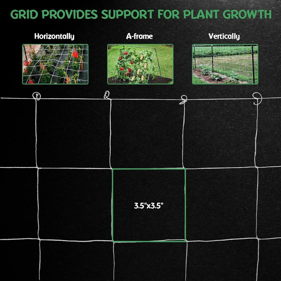 Seedfactor Plant Trellis Netting Garden HeavyDuty Polyester Grow Net ...