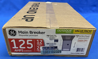 GE - 125 Amp 12-Space 24-Circuit Main Breaker Outdoor Load Center ...