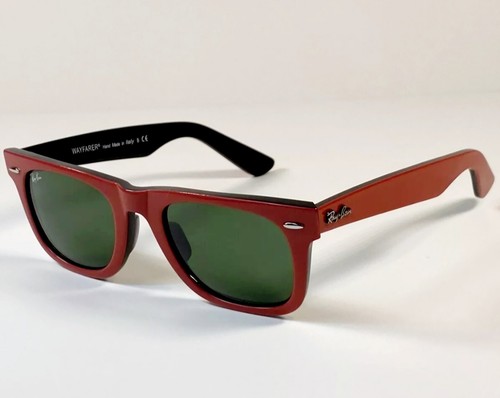 FLAWLESS Ray-Ban Wayfarer Red On Black/ Green Lenses Model 2140 955 ...