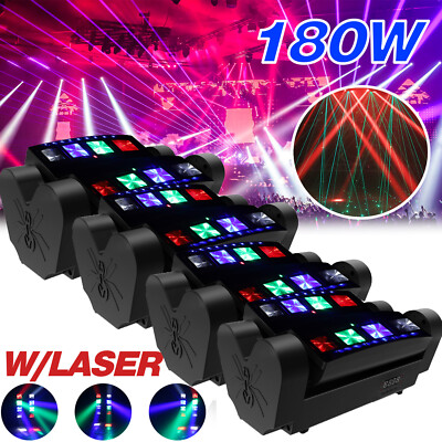 180W LED Laser Stage Light RGBW Beam Spider Moving Head Light DMX DJ ...