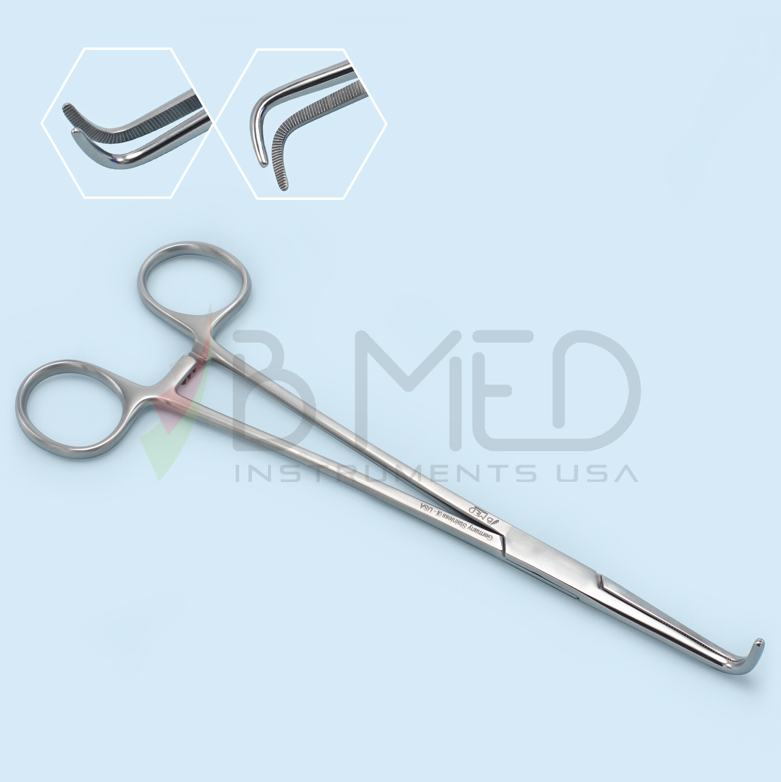 Kantrowitz Throacic Forceps Clamp Right Angle Full Curved 8" Serrated ...