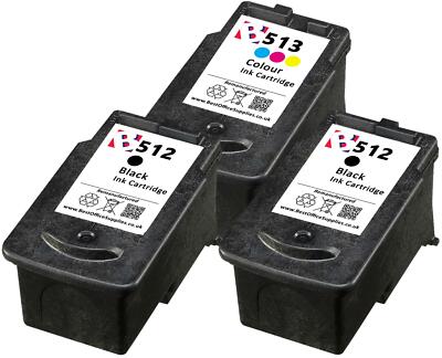 PG512 Black CL513 Colour Refilled Ink Cartridges For Canon MP282 ...