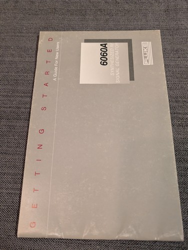 Fluke Model 6060A Synthesized RF Signal Generator - Getting Started ...