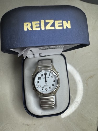 Reizen Talking Atomic Watch- Talking Radio Controlled- Men - White NWOT ...