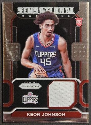 2021-22 Panini Prizm Sensational Swatches #SW-KJ0 Keon Johnson Rookie ...