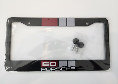 For Porsche 60 Year License Plate Metal Frame 911 997 991 992 Cayenne ...