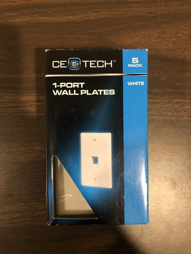 Commercial Electric CE TECH 1-Port Wall Plates White 5 Pack Phone Data ...