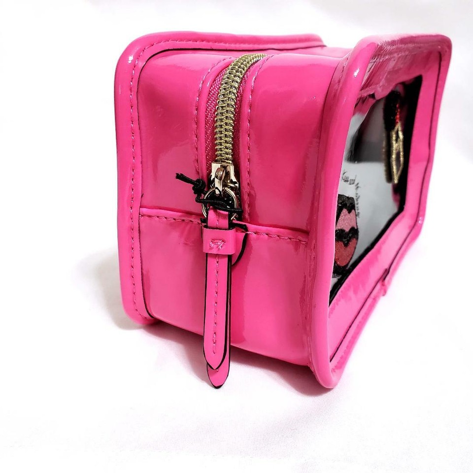 VICTORIA'S SECRET KISS & MAKE UP COSMETIC CASE PINK & CLEAR BAG NWT | eBay