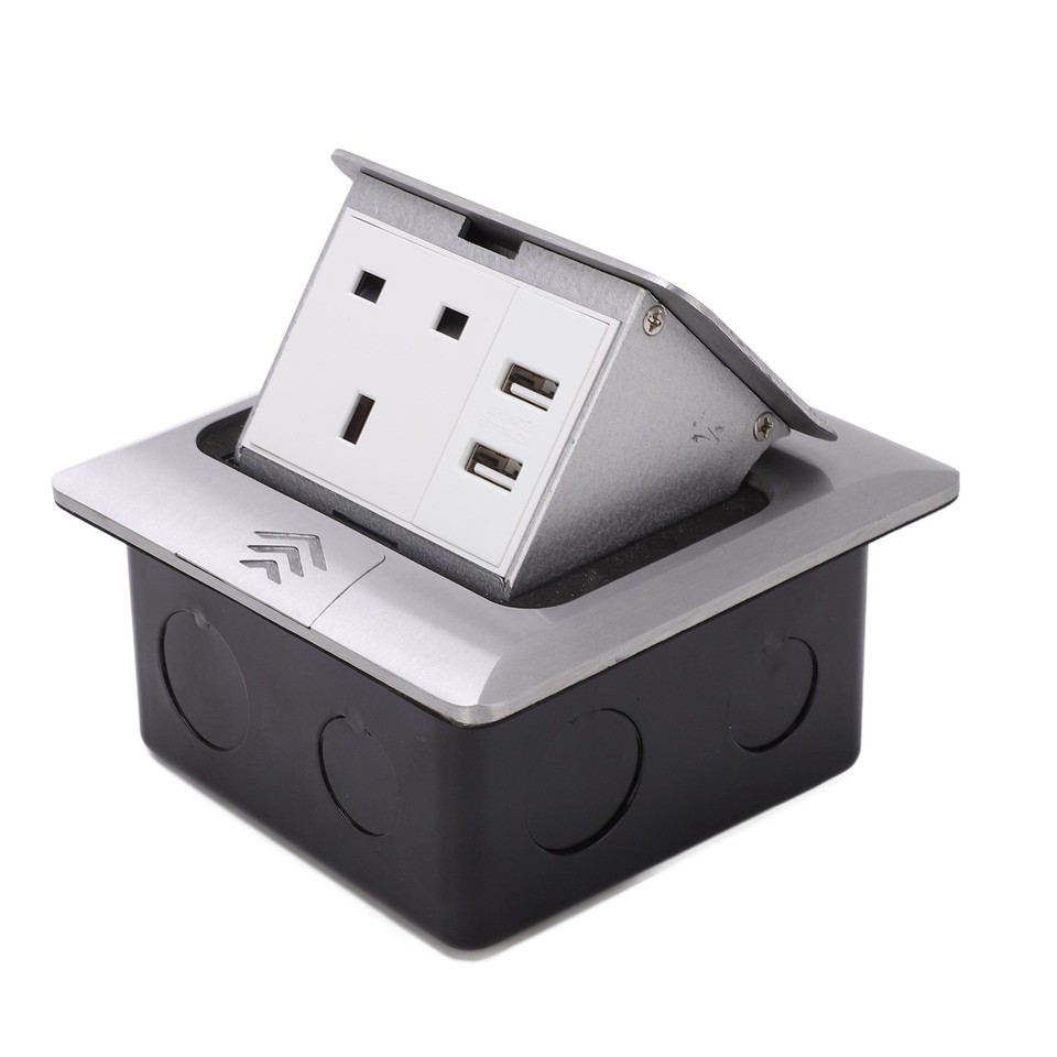 Embedded Desktop Socket With Dual USB Ports Power Receptacle Countertop ...
