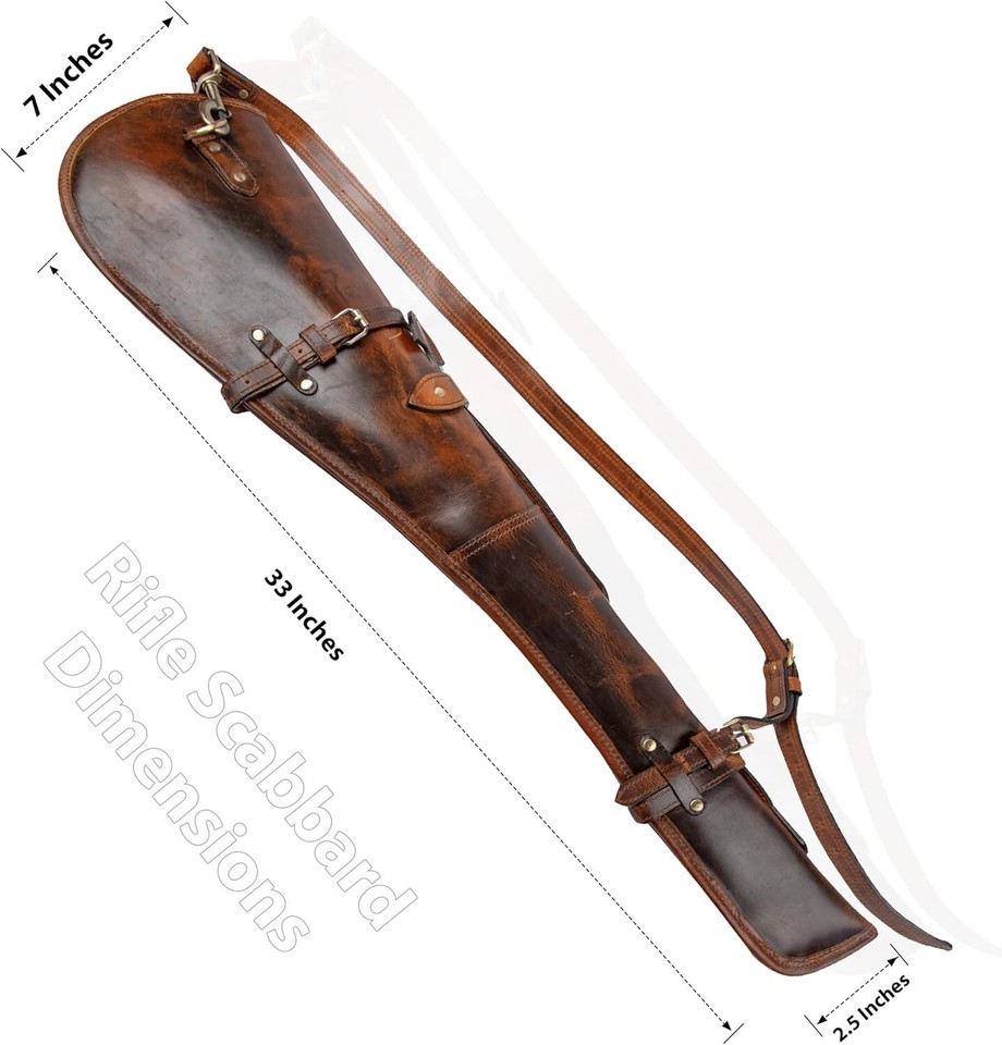 HULARA LEATHER RIFLE/SHOTGUN SCABBARD HUNTING STORAGE HORSE/CAR ...