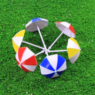 TYS11075 6pcs OO HO Scale 1:75 Model Sun Umbrella Parasol Garden Sea ...