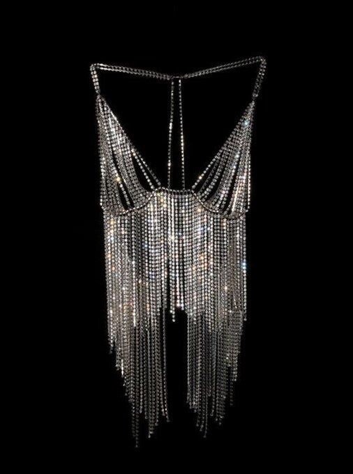 Shiny Rhinestone Top, Women Diamond Tassel Vest, Full Rhinestone Top | eBay