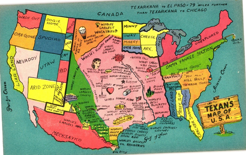 Humor Texans Map of U.S.A. Texas Vintage Postcard | eBay