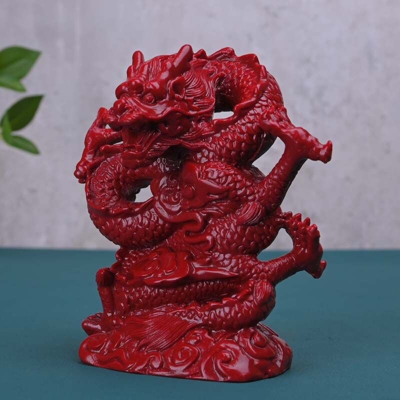 Natural cinnabar quartz Hand Carved Crystal dragon Carving healing 1pc ...