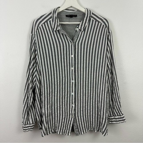 Jane Delancey Women's Long Sleeve Striped Button Up Blouse Size 2X ...