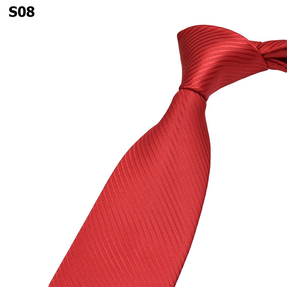Men’s Plain Color Necktie Wedding Party Formal 8CM Wide Neck Ties ...