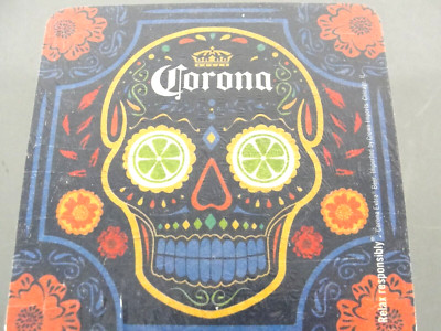 CORONA BEER DRINK COASTER LOT 125 SUGAR SKULL CELEBRATE DAY OF THE DEAD ...