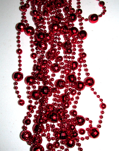 Shiny Red Disco Ball Plastic Bead Christmas Tree Garland Rope 18 Feet ...