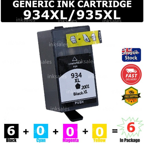 6x Generic 934XL HP934XL Black Ink For HP Officejet Pro 6230 6820 6830 ...