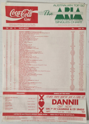 COCA COLA COKE AUSTRALIAN TOP 50 ARIA SINGLES ALBUMS CHART 18TH MARCH ...