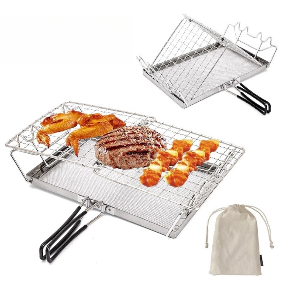 Space Saving Stainless Steel Foldable Toaster for Outdoor Camping Gear ...