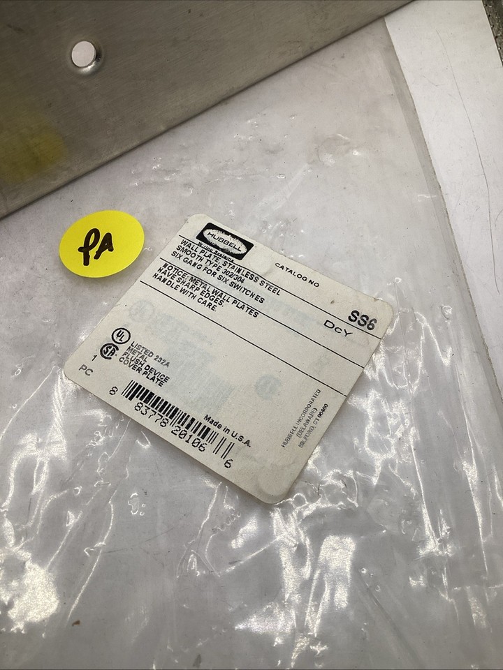 Hubbell Type 302 Stainless Steel 6-Gang Toggle Wall Plate SS6 🟡 ...