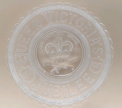 Queen Victorias Jubilee plate 1837- 1887 Clear Pressed Glass | eBay ...