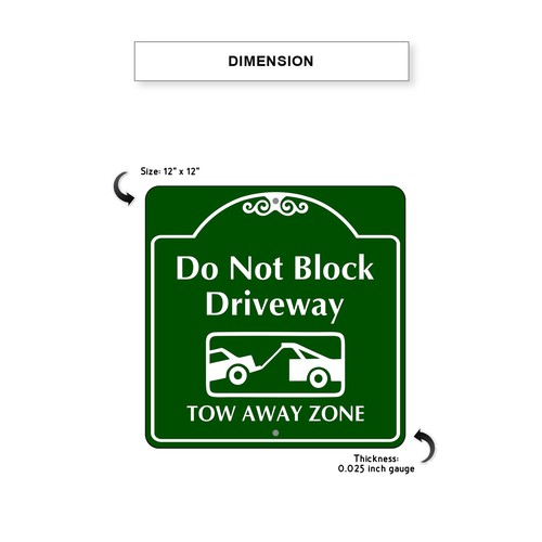 Do Not Block Driveway Tow Away Zone Unique Novelty Aluminum Metal Sign ...