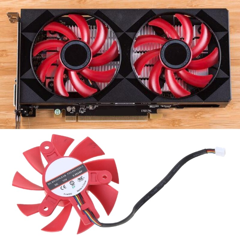 1PC FD8015U12S Graphics Card Cooling VGA Fan 4Pin 12V 0.5A for AMDRX570 ...