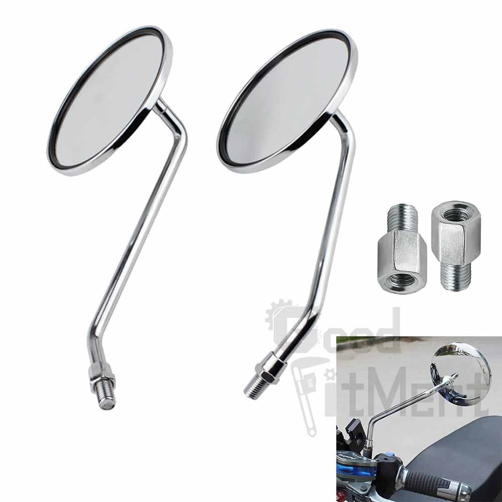 For Honda CB350 2PC Motorcycle Chrome Side Rear View Mirrors Round ...